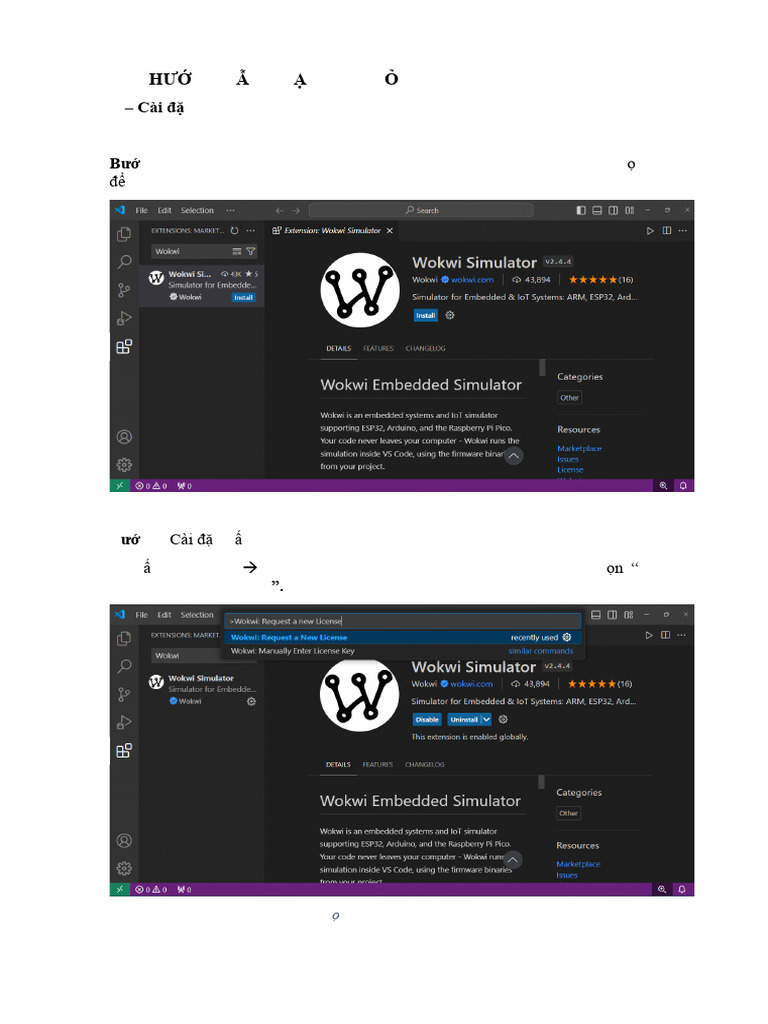 Hướng Dẫn Chạy Mô Phỏng Wokwi Trong vs Code | PDF