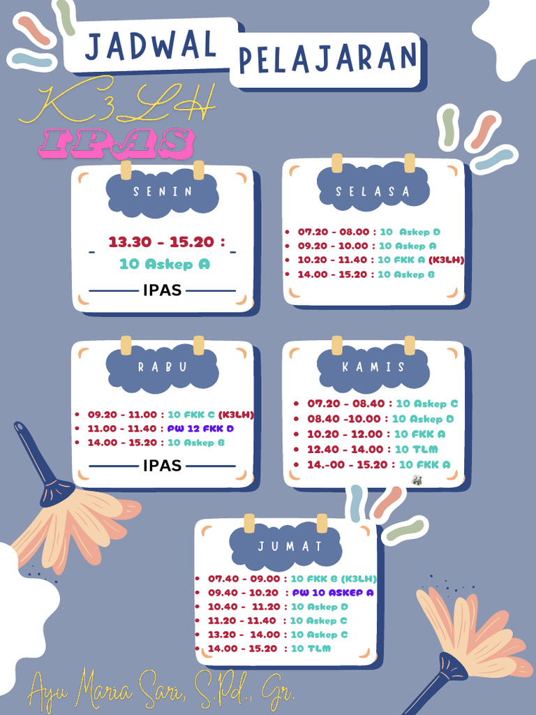 Jadwal Pelajaran Ayu 2425 | PDF