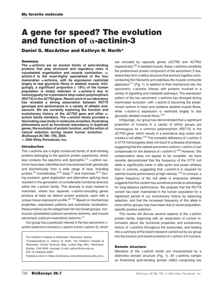 A Gene For Speed The Evolution and Funct | PDF | Alternative Splicing ...