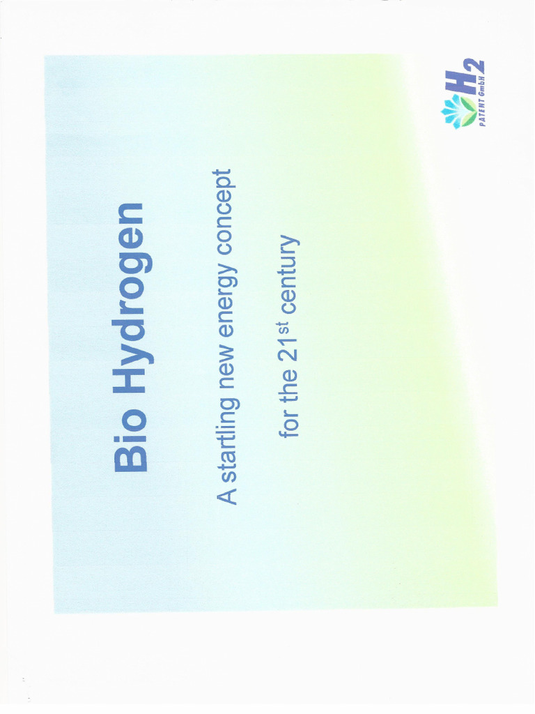 Bio Hydrogen h2 Patent | PDF