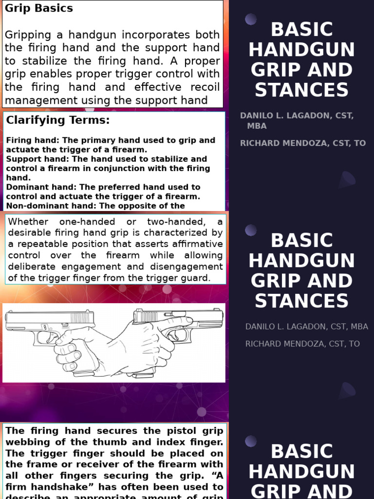 Handgun Grip and Shooting Stances Guide | PDF | Handgun | Trigger ...
