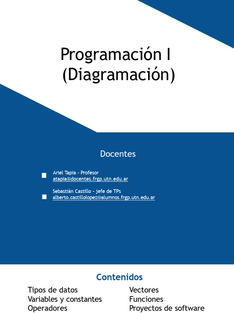 PROG1 2025 C1 - Clase #01 | PDF | Algoritmos | Tipo de datos