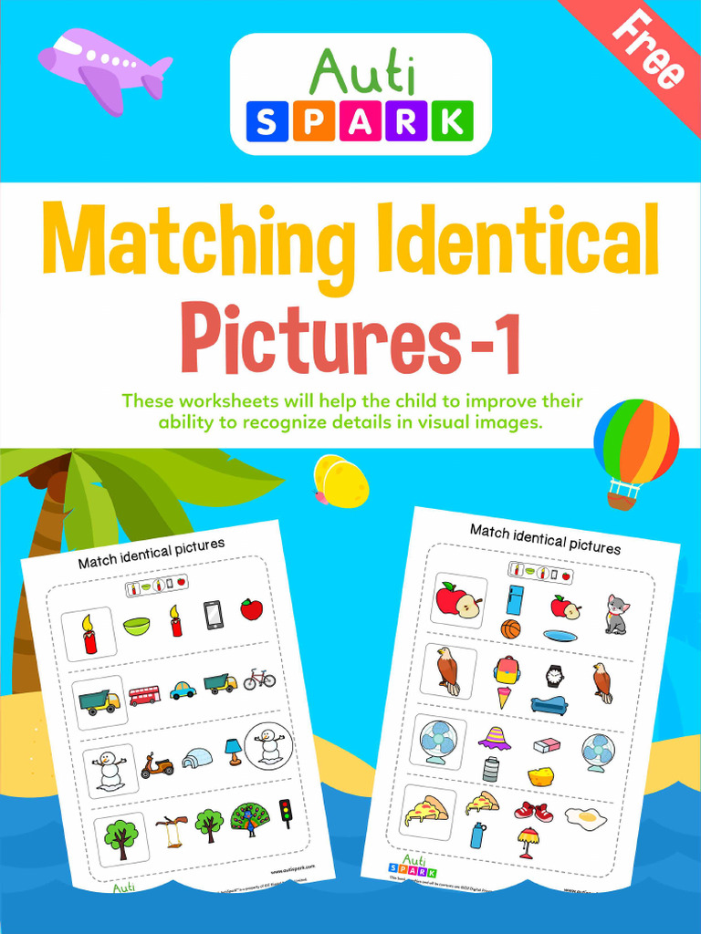 AutiSpark Free Workbook 1 Circle The Same Pictures | PDF