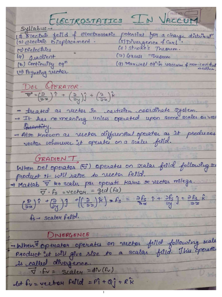 Electrostatic in Vaccum | PDF