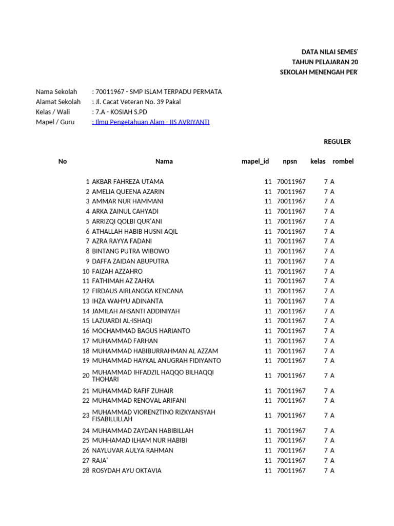 Ipa Kelas 7 | PDF