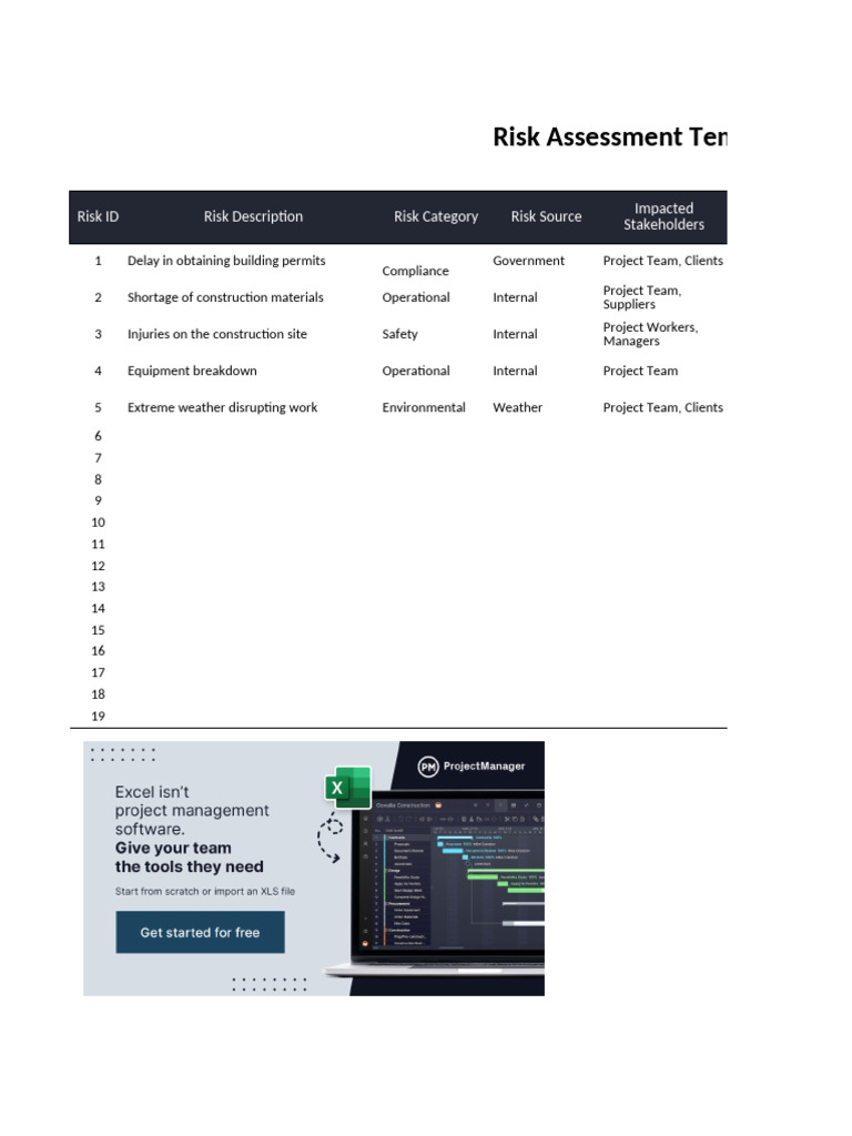 Risk Assessment Template WLNK | PDF | Risk | Supply Chain
