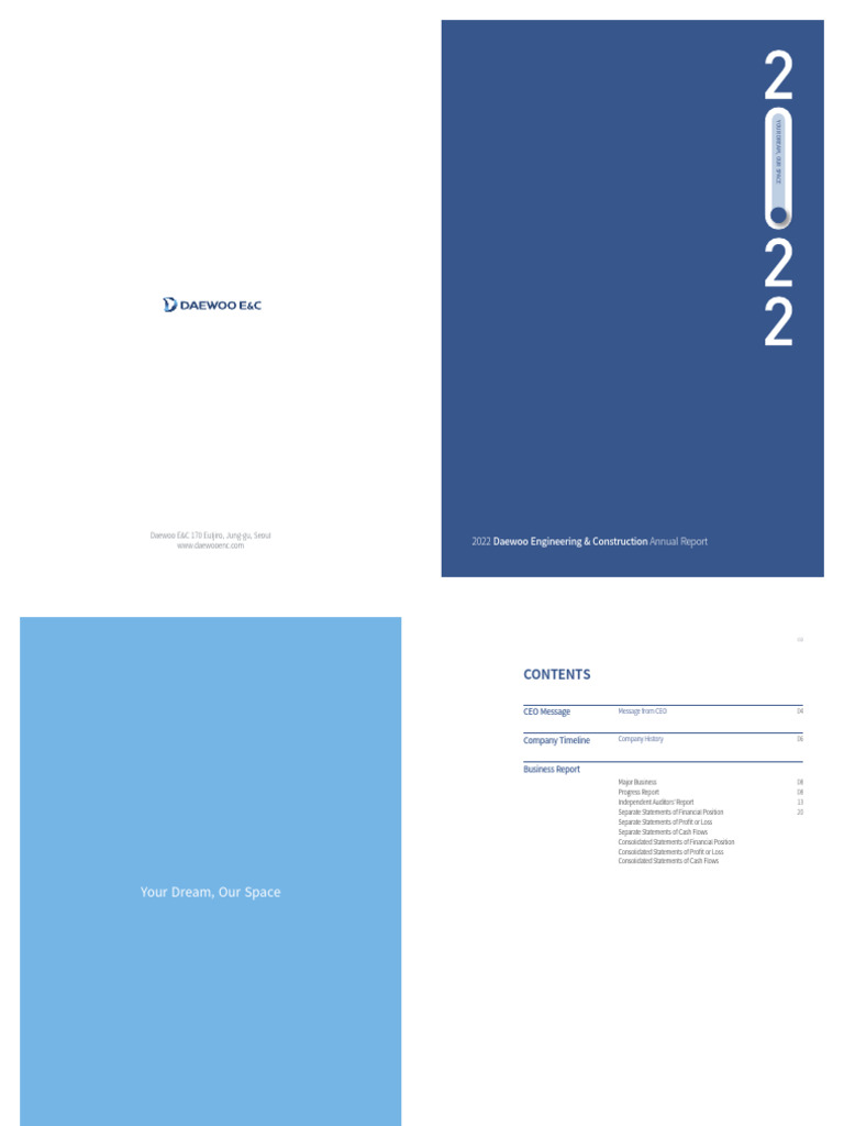 Daewoo E&C 2022 Annual Report Summary | PDF | Price Of Oil | Audit