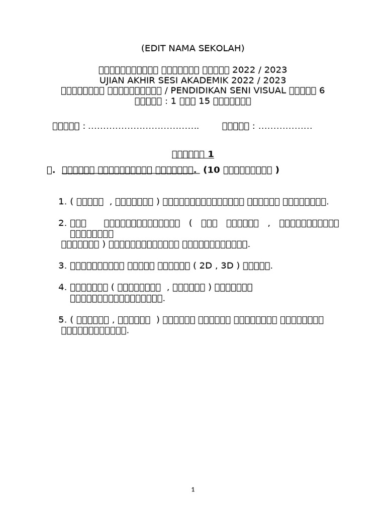 PSV Tahun 6 Teori & Amali. | PDF
