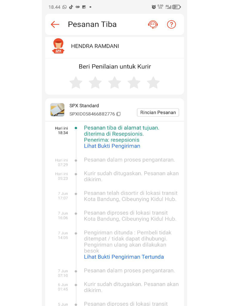 Contoh Pengiriman Shopee | PDF
