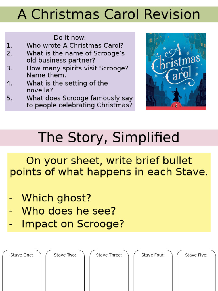 A Christmas Carol Revision | PDF | Ebenezer Scrooge | A Christmas Carol