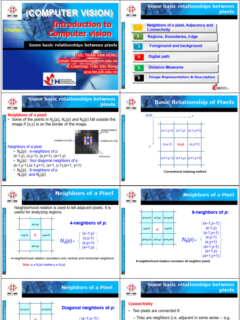03_Chapter 1_CV_Introduction_Some Basic Relationships Between Pixels | PDF | Pixel | Applied ...