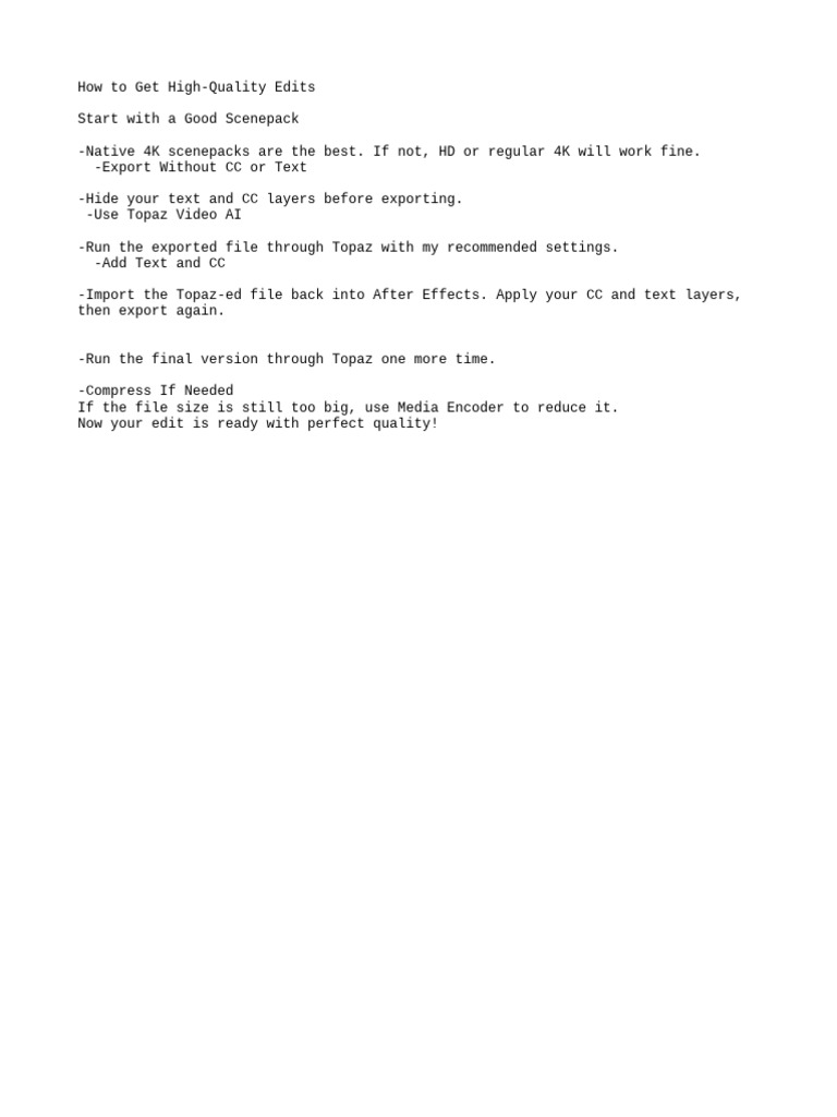 How To Get High-Quality Edits | PDF