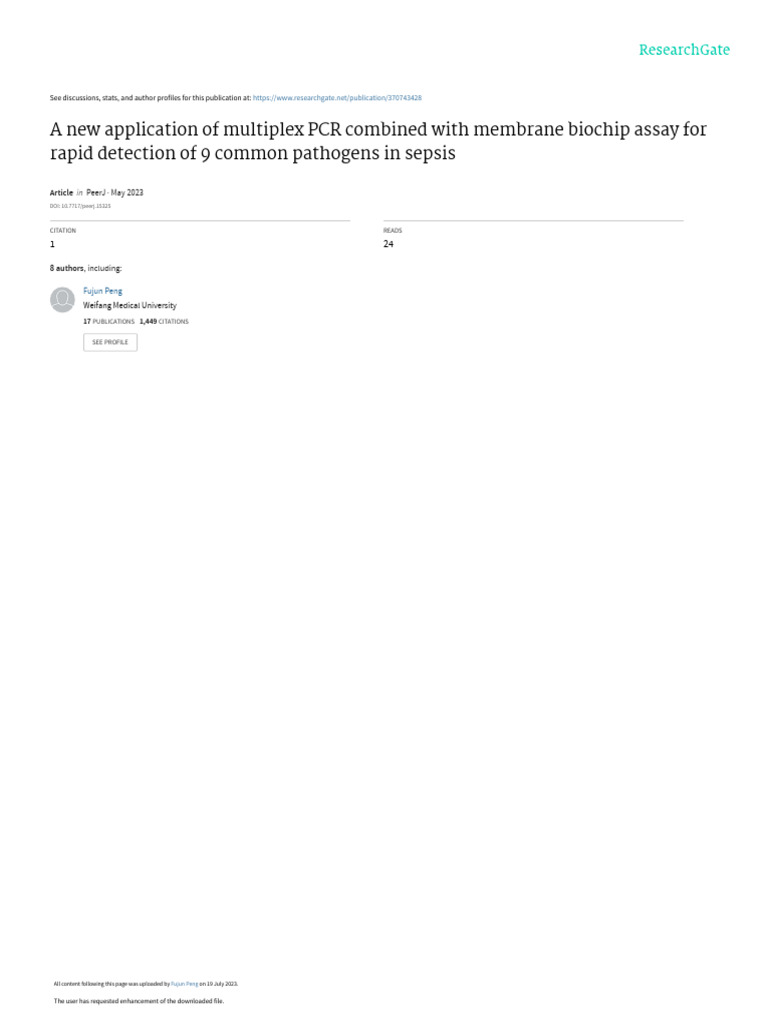 A New Application of Multiplex PCR Combined With Membrane Biochip Assay ...