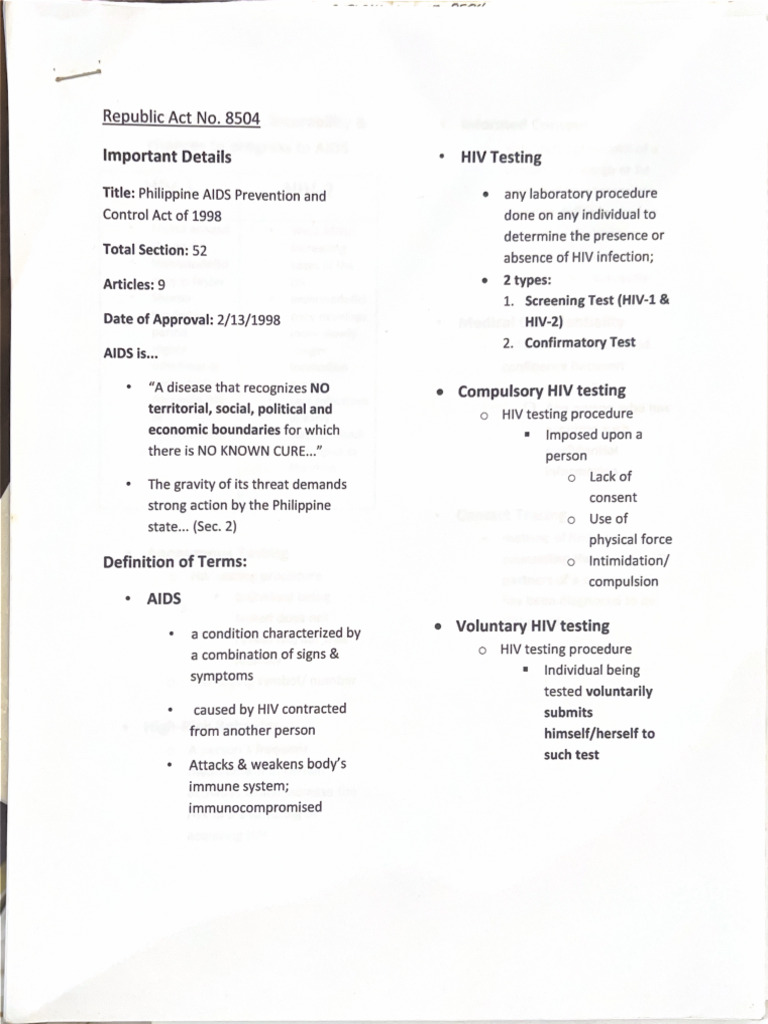 Republic Act No. 8504 | PDF