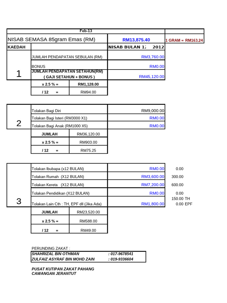 Pengiraan PZB | PDF