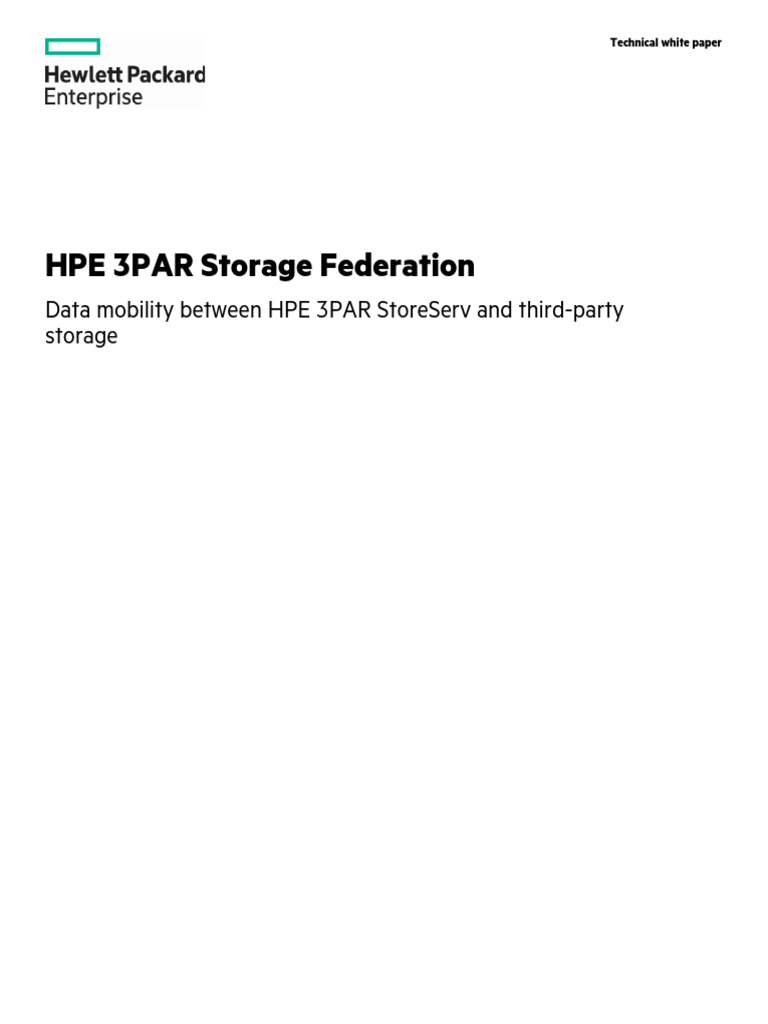 3PAR Federation | PDF | Computer Data Storage | Information Technology