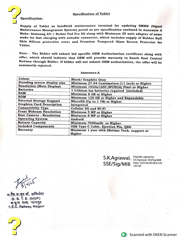 Tablet Specification | PDF