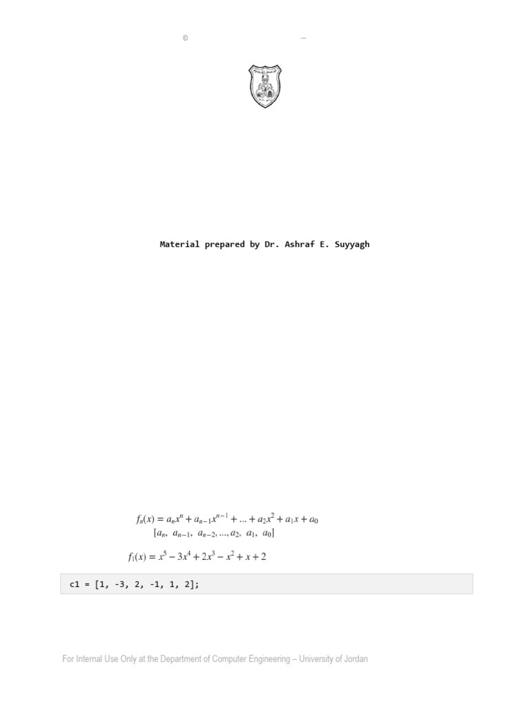 Experiment 6 - Linear Systems, Regression, Curve Fitting, and ...