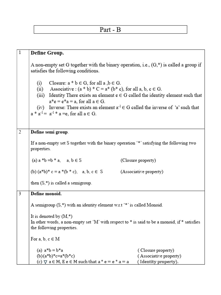 Group Theory Concepts and Examples | PDF | Group (Mathematics ...
