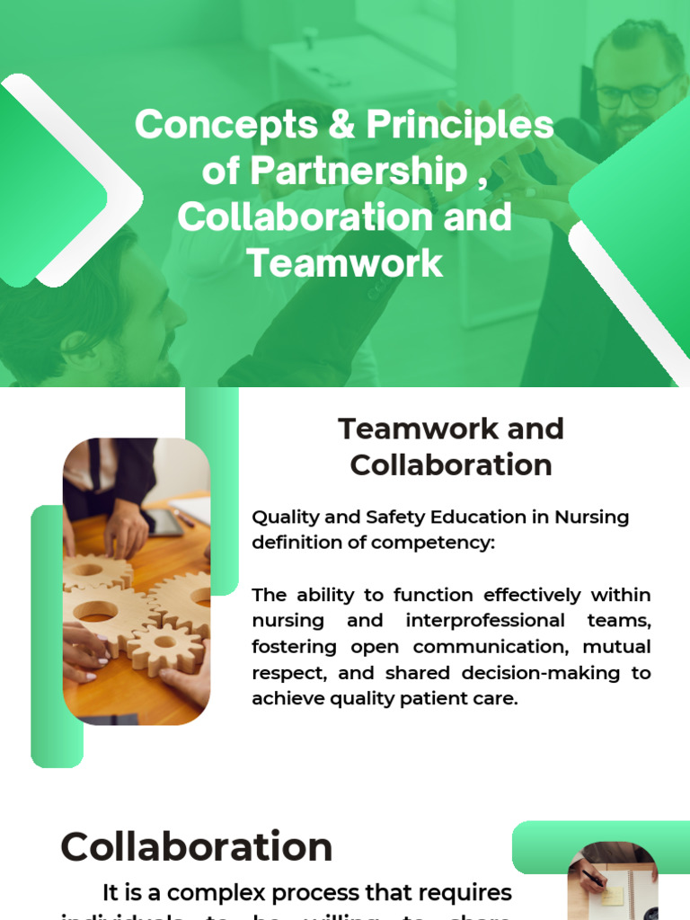 Concepts Principles of Partnership | PDF | Nursing | Collaboration