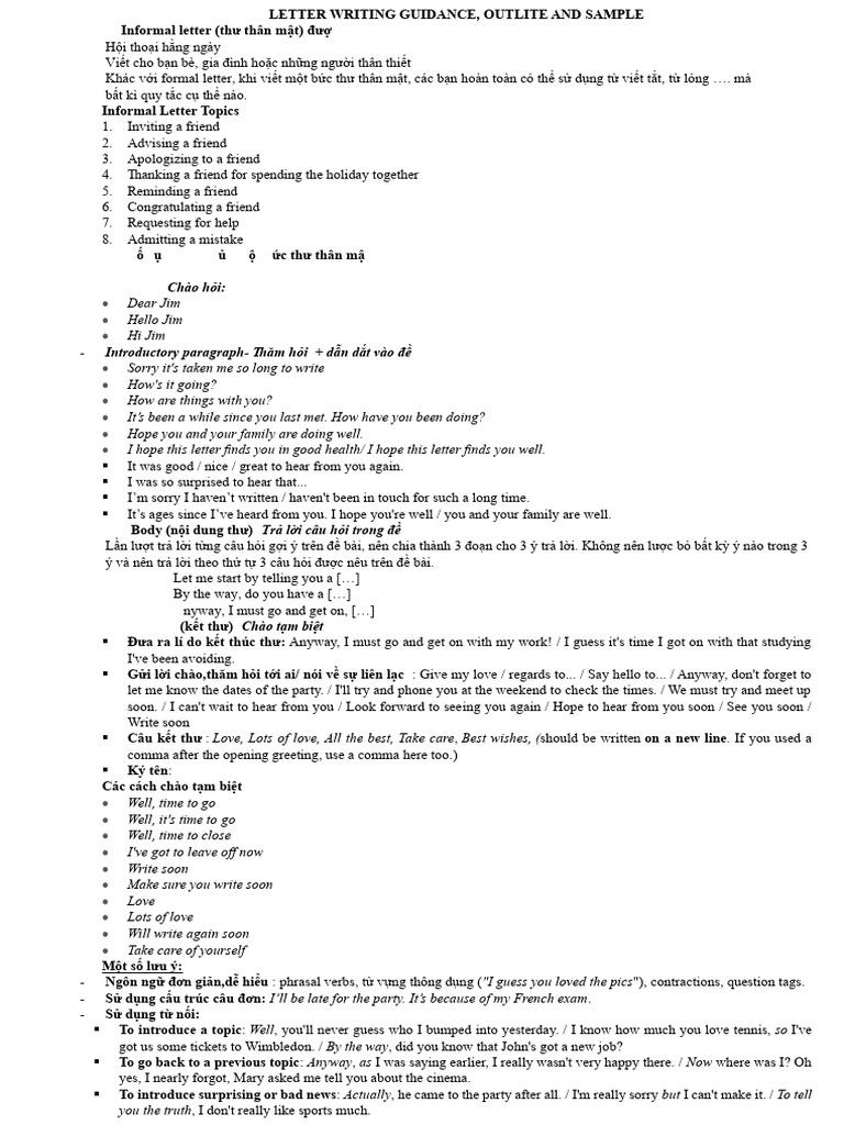 Letter Writing Guidance - Template - Sample | PDF