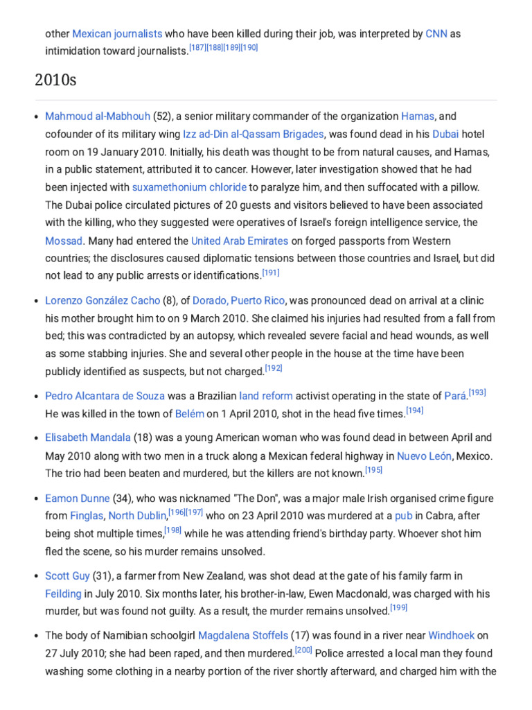 2010s Cold Murder Cases | PDF | Murder