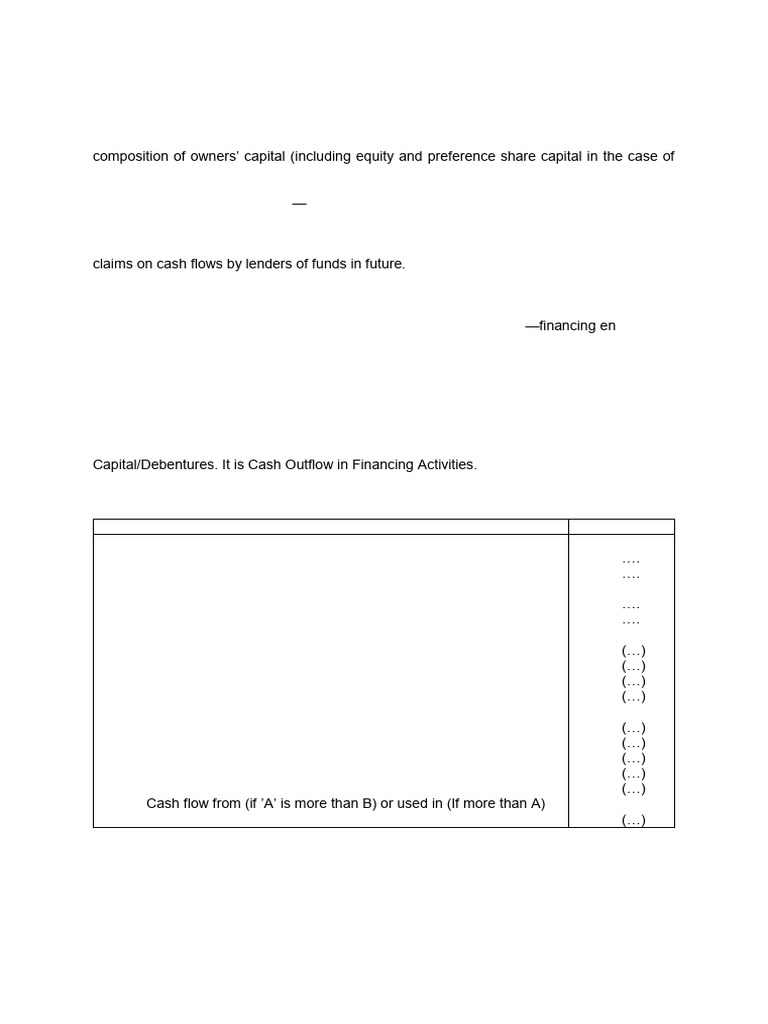 Cash Flow From Financing Activities | PDF | Equity (Finance) | Dividend