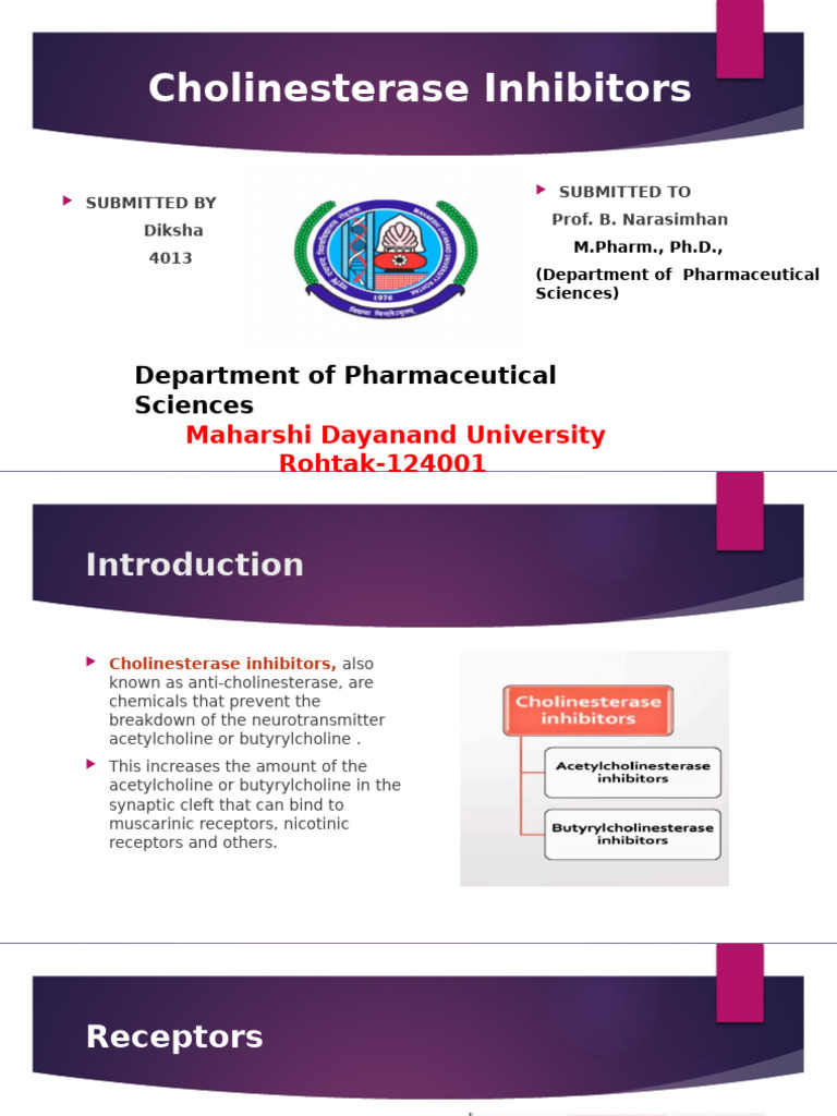 Cholinersterase Inhi | PDF | Acetylcholine | Enzyme Inhibitor