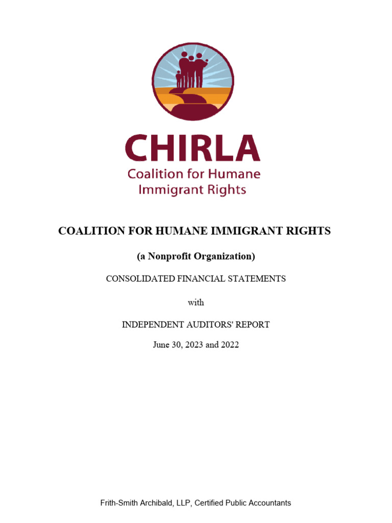 CHIRLA Financial Statements Audit 2023 | PDF | Audit | Internal Control