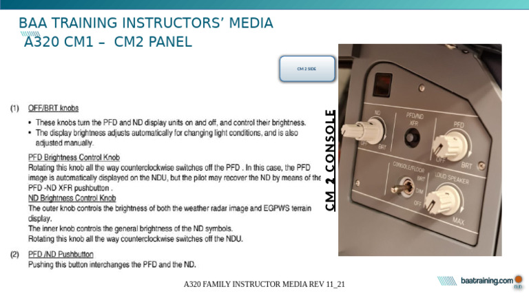 A320 CM1-CM2 Panel Training Media | PDF