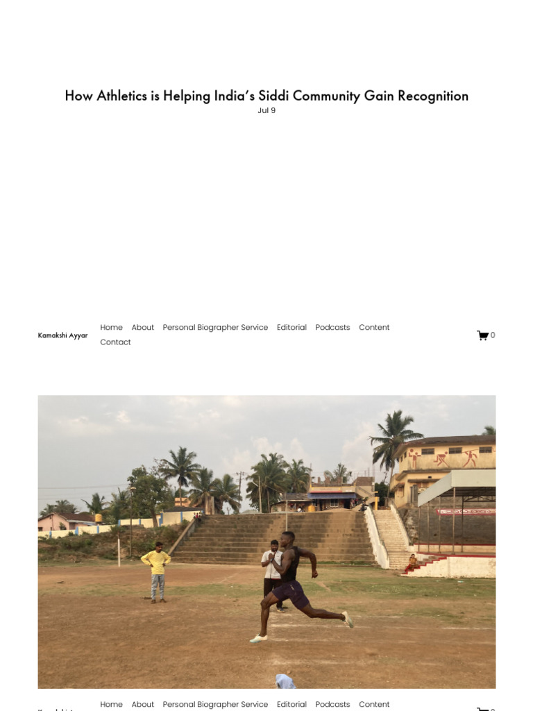 How Athletics Is Helping India's Siddi Community Gain Recognition - Kamakshi Ayyar | PDF