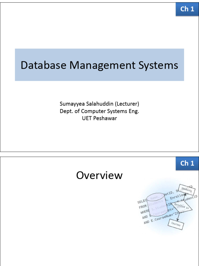 Lecture 1 Introduction to the Database p | PDF | Databases | Data Model