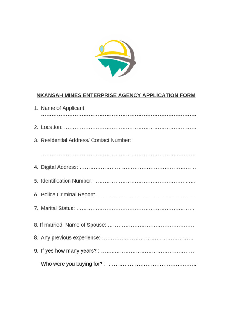 Jomoro Mines Forms | PDF