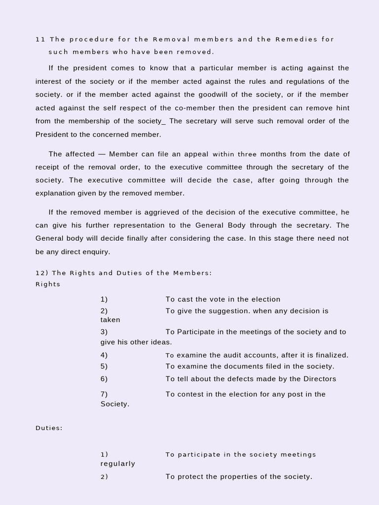 11 The Procedure For The Removal Members and The Remedies For Such ...