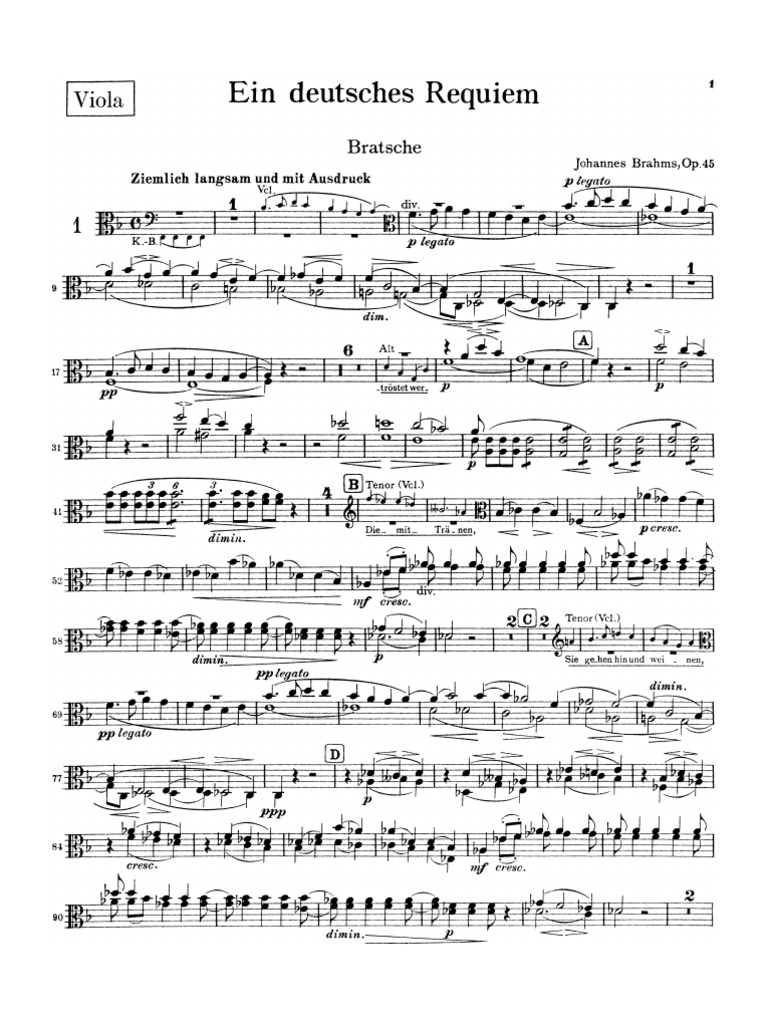 Brahms Ein Deutsches Requiem 26 Va | PDF