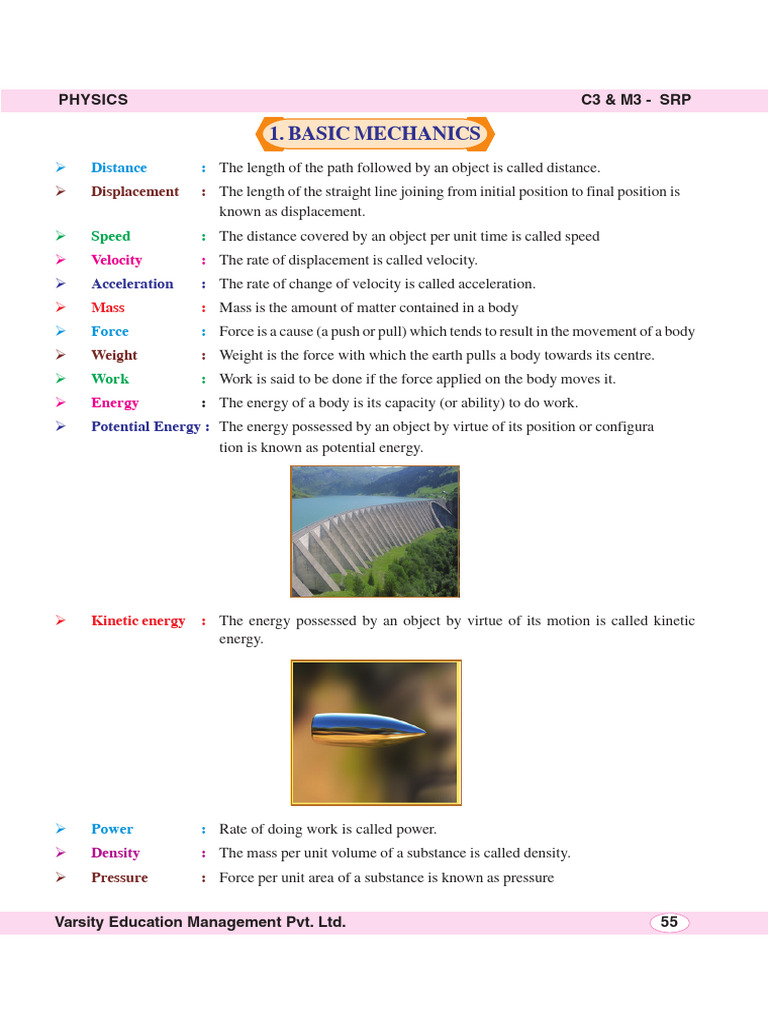 Key Physics Concepts and Definitions | PDF | Mirror | Force