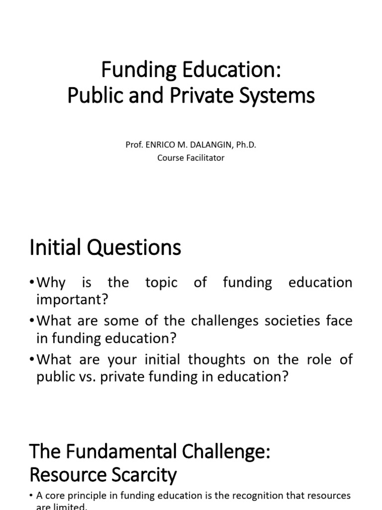Funding Education Public and Private System | PDF | Equity (Economics ...