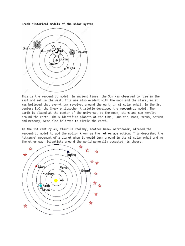 Historical Models of The Solar System | PDF | Planetary Science ...