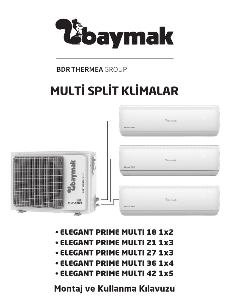 Elegant Prime Multi Duvar Tipi Split Klima 1x4 Kullanma Kilavuzu | PDF