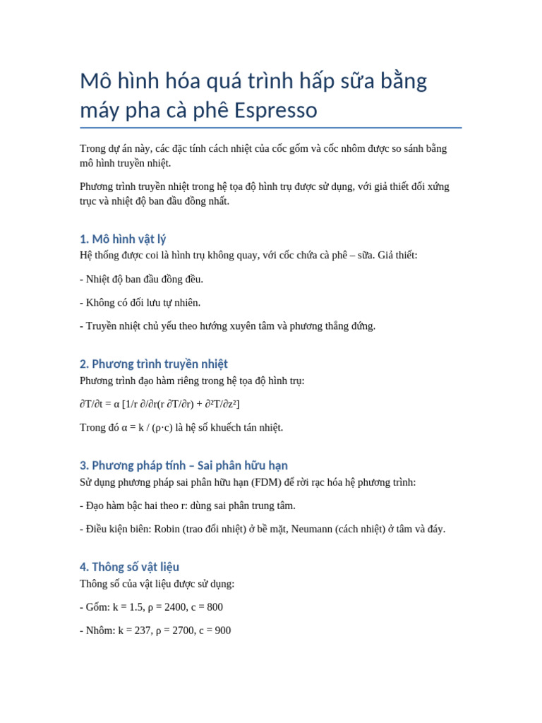 Bao Cao Mo Hinh Ca Phe | PDF