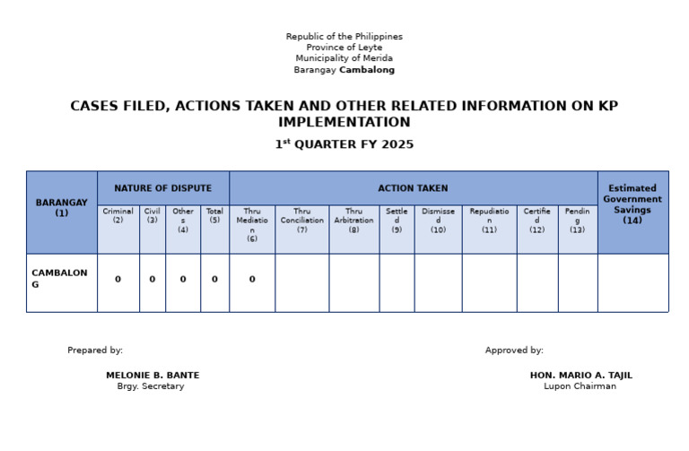 KP Implementation Quarter Report | PDF