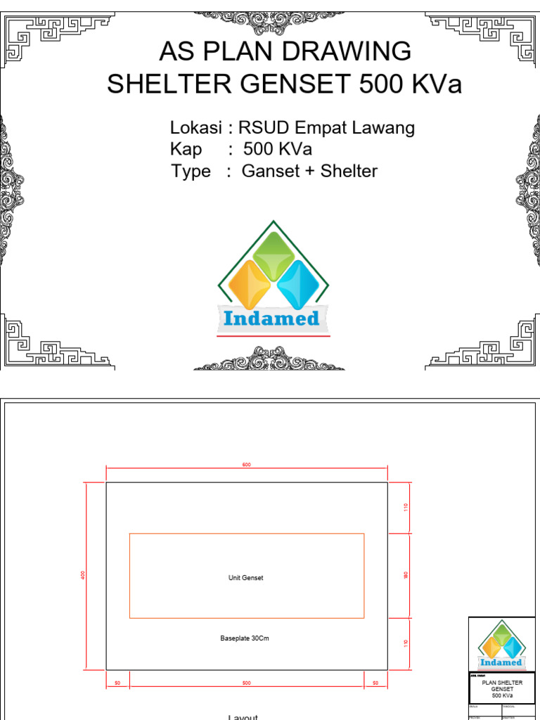 500 KVa Genset Shelter Plan Drawing | PDF | Electric Power | Power ...