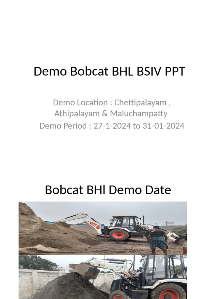 Demo Bobcat BHL BSIV | PDF