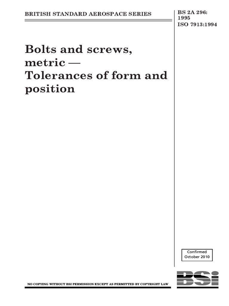 BS 2a 296-1995 (1999) Iso 7913-1994 | PDF | Screw