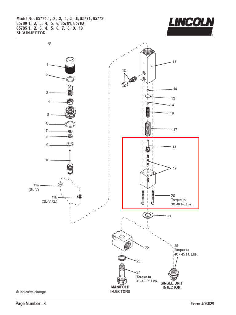 Lincoln SL-V Injector Manual | PDF