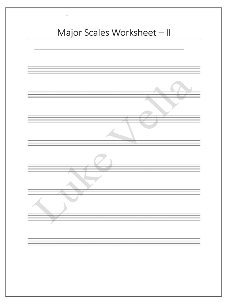 Major Scales Worksheet G1 - II | PDF