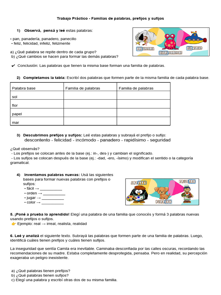Sufijos en la familia de palabras | PDF