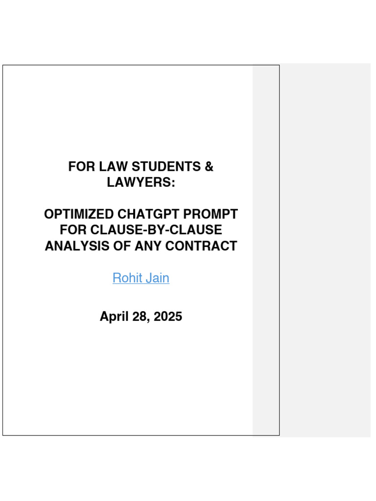 For Law Students_ Detailed Prompt for Agreement Analyis | PDF | Desktop ...
