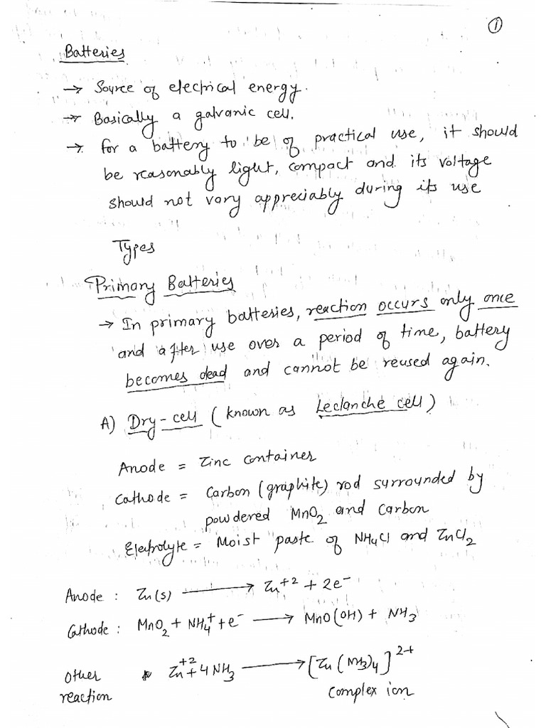 Battery Notes VM Sir | PDF