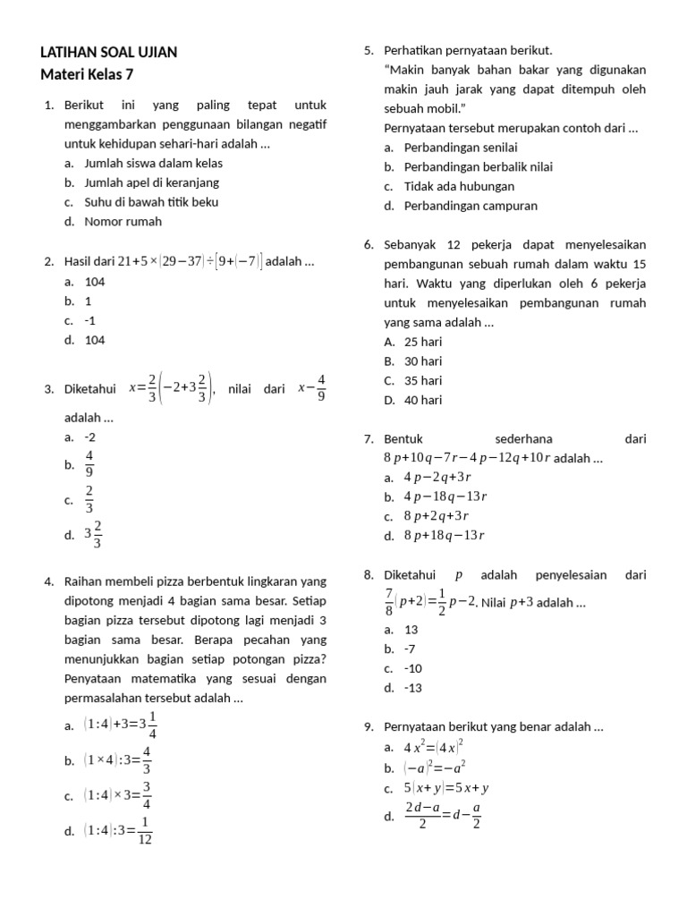 Latihan Soal Ujian 2 | PDF